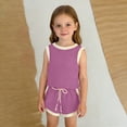 Angala Child Outfit Sets Crew Neck Sleeveless Solid Tops With Shorts ...
