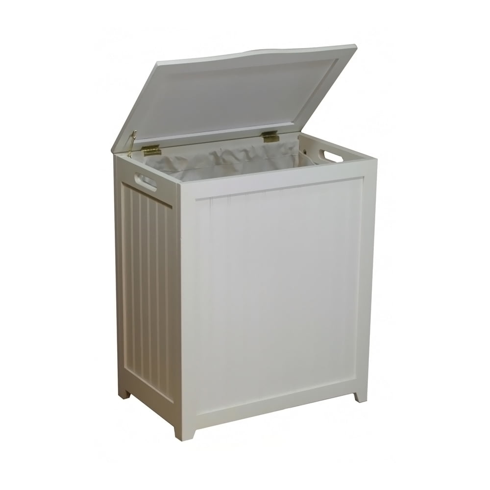 Oceanstar Rectangular Laundry Wood Hamper with Interior Bag - Walmart.com