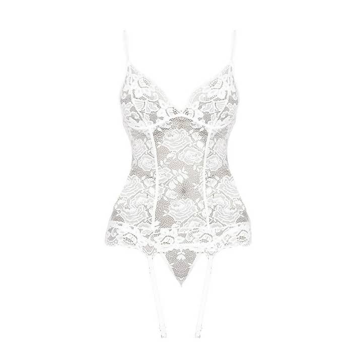 Xhjun Women Sheer Plus Size Lingerie Bodysuit Set One Piece Lace Teddy