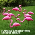 Joyfy 10 Pack Small Pink Flamingo Yard Decor Mini Stakes Plastic 3 to ...