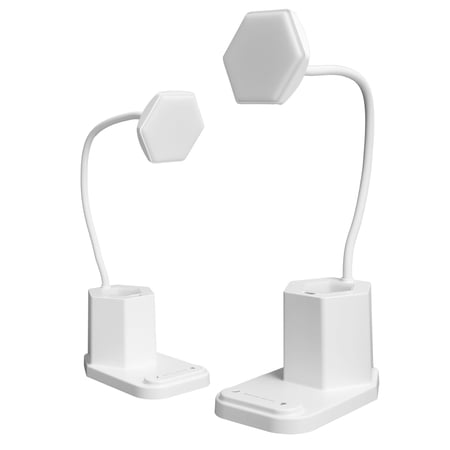 LED Desk Lamp, USB Cable USB Pen Holder Desk Lamp Bendable Silicone ...