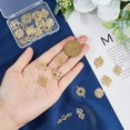 24Pcs 12 Styles Alloy Connector Charms Flat Round Sunflower Flower ...