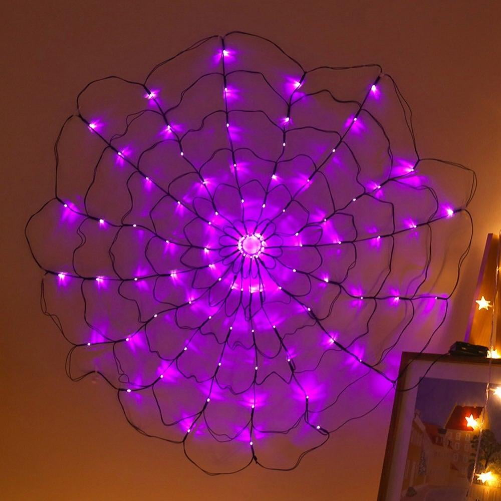 [BRAND]DELIVERY ON TIME!With 96 LED Lights Spider Web Light Scary Theme ...
