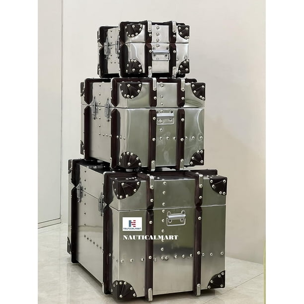 Nauticalmart New Aviator Storage Trunks, Chipboard/Aluminium Sheet ...