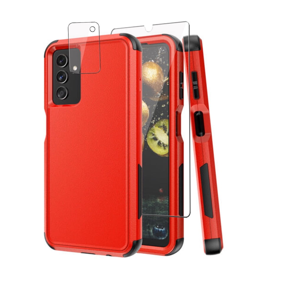 Xhy Samsung Galaxy A03S Case with Screen and Lens Protector Military ...