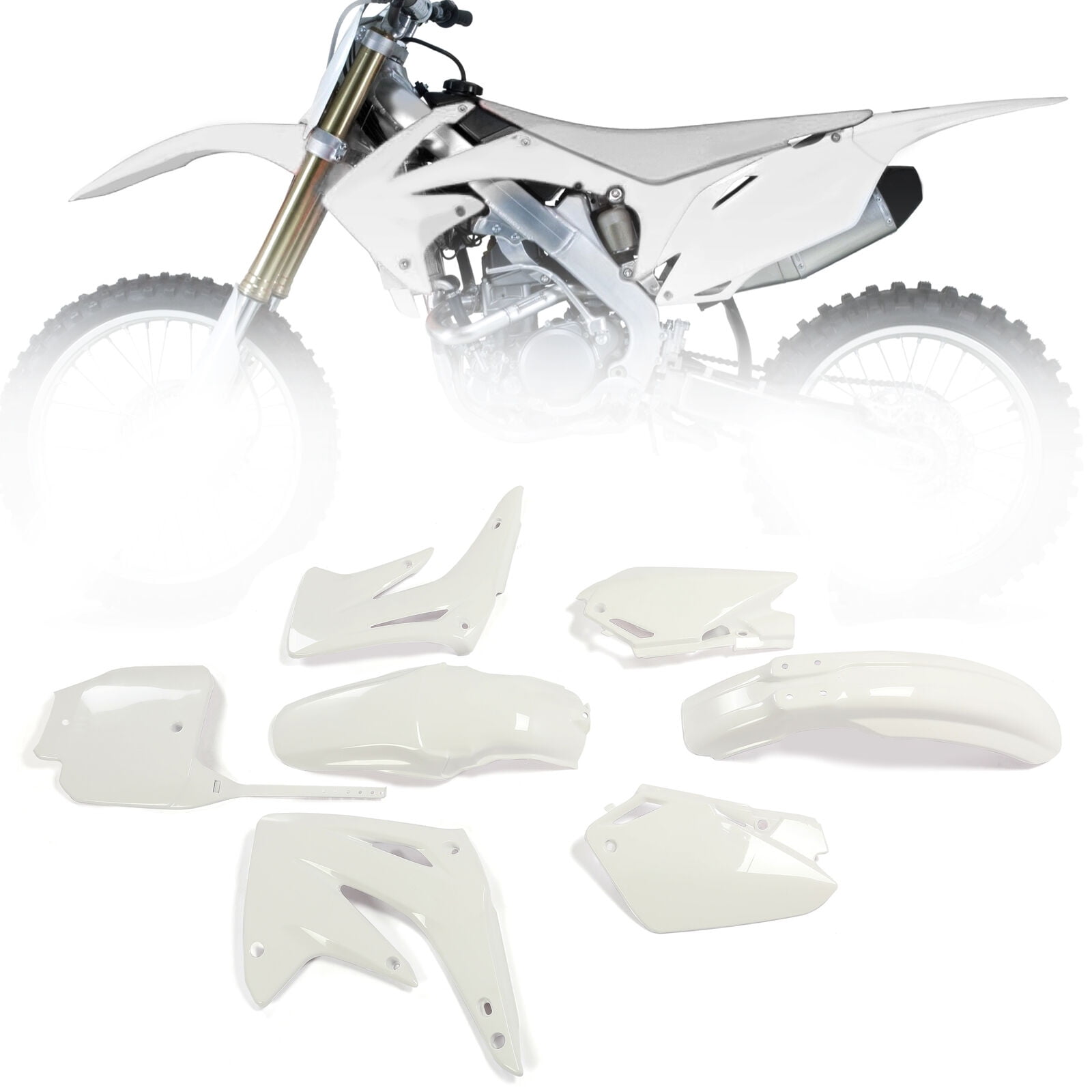 Kojem Restyled Plastics Kit White Bodywork for 2003-2007 Honda CR85R ...