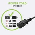 XMHEIRD 6ft/1.8m UL Listed AC IN Power Cord Outlet Socket Cable Plug ...