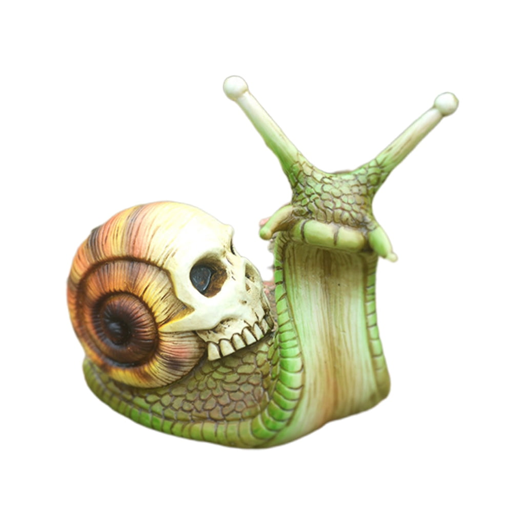 SIEYIO Mini Snail Skull Sculpture Patio Snail Figurine Crafts Home ...