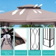 Gartooo 10' x 12' Patio Gazebo Outdoor, Double Roof Outdoor Gazebo with ...