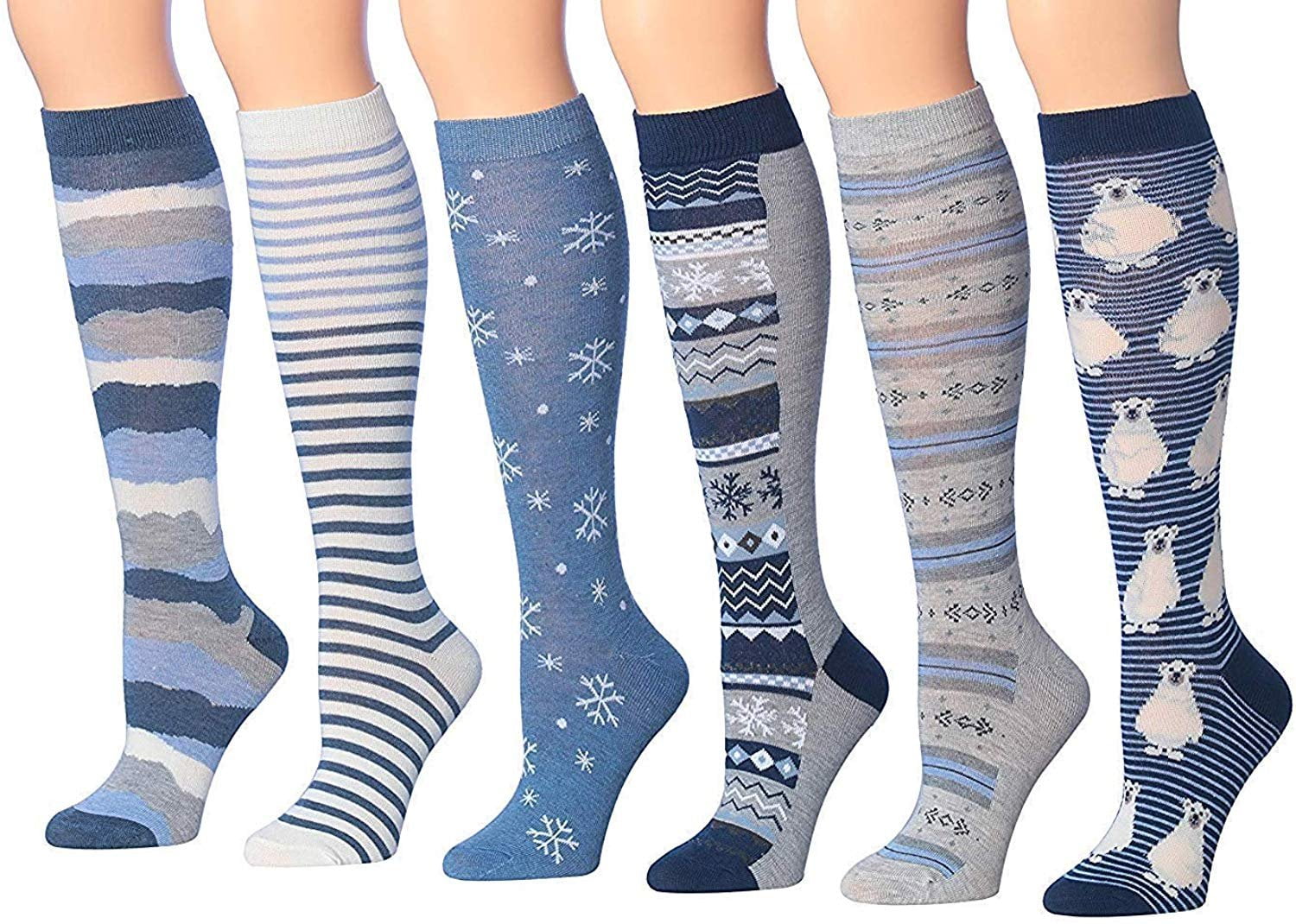 Colorfut Women's 6-Pairs Colorful Patterned Knee High Socks - Walmart.com