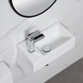 Bathroom Corner Sink, 18”x10" Small Ceramic Hand Wash Basin Sink Wall ...