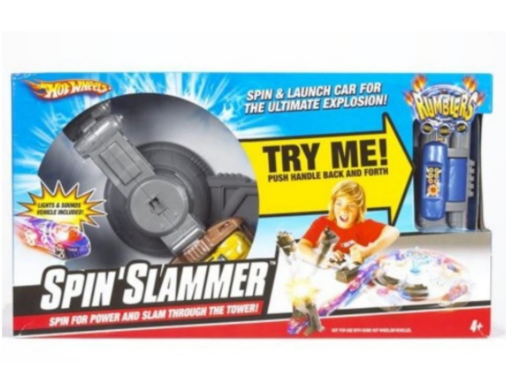 Mattel Hot Wheels Rumblers Spin Slammer Play Set Car Launch Ramp Blast ...
