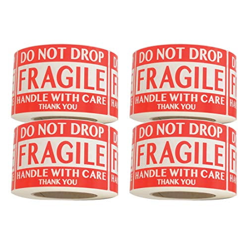 Infi-Touch Red "Fragile Do Not Drop Handle with Care Thank You" 3 x 5 ...