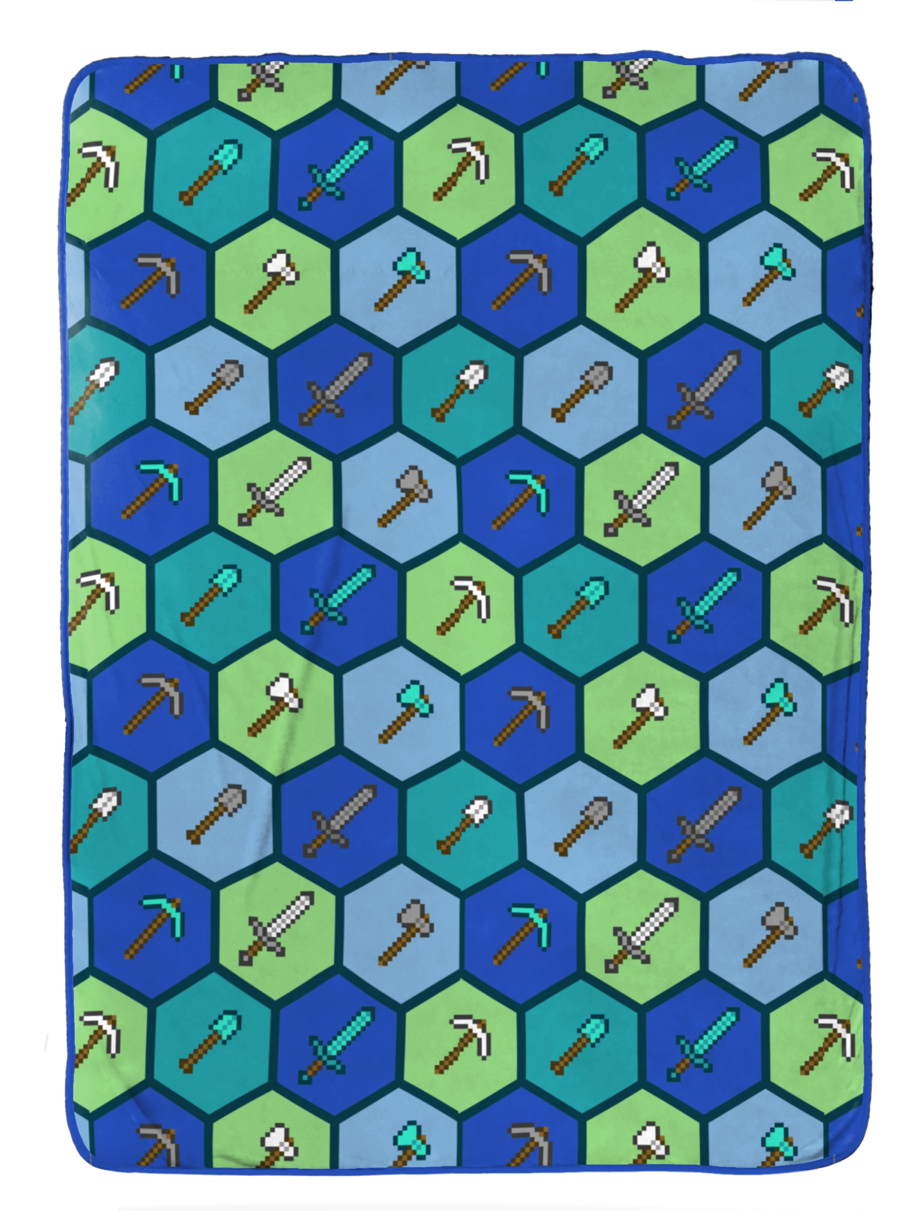 Minecraft Hexagon Tools 60" x 90" Blanket, Gaming Bedding - Walmart.com