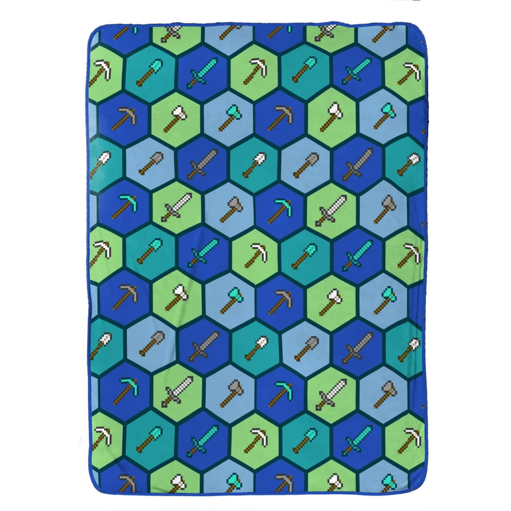 Minecraft Hexagon Tools 60" x 90" Blanket - Walmart.com - Walmart.com