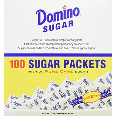 Domino Pure Cane Sugar Packets, 0.12 oz, 100 count - Walmart.com