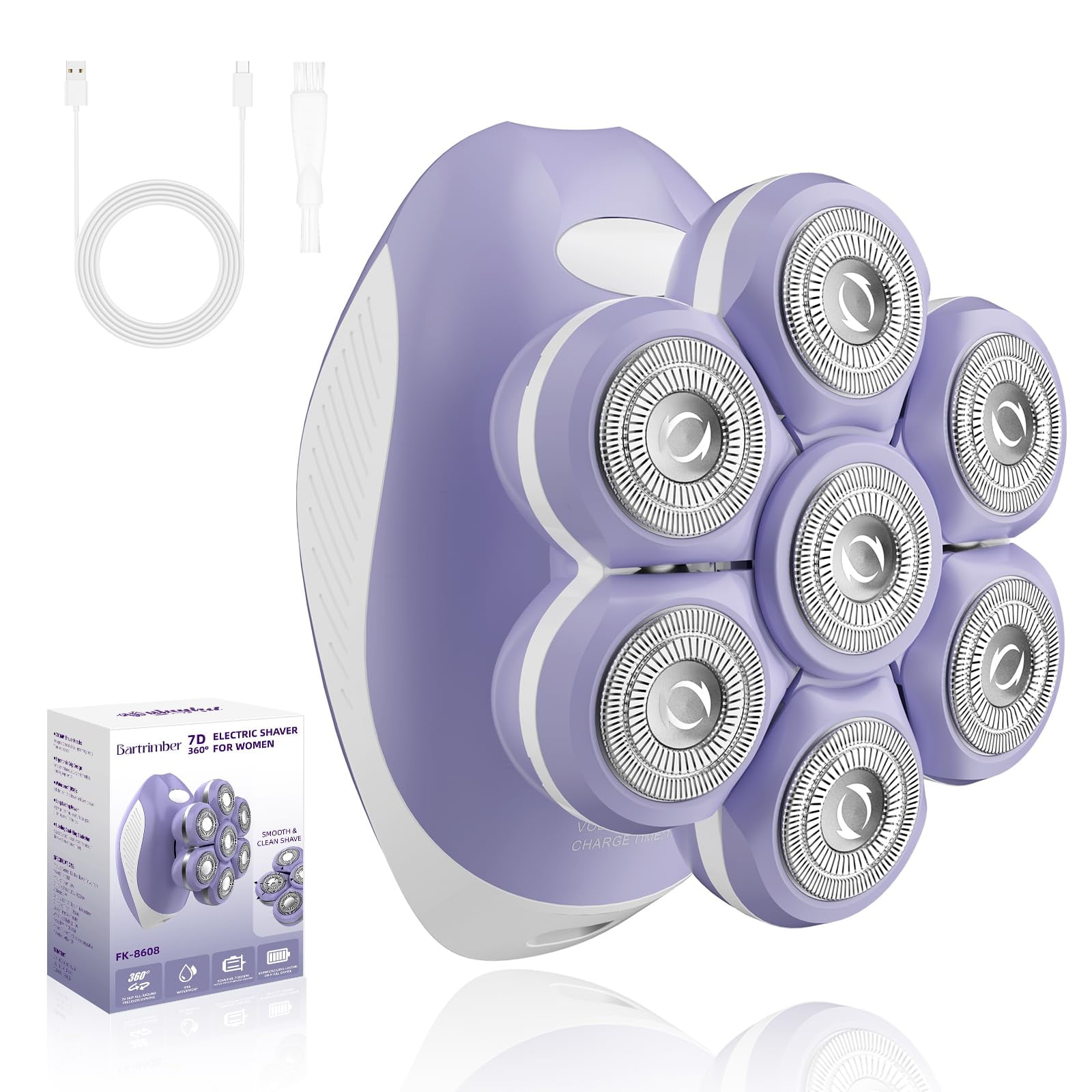 Maquinilla de afeitar eléctrica Bartrimber 7D para mujer de cuerpo ...