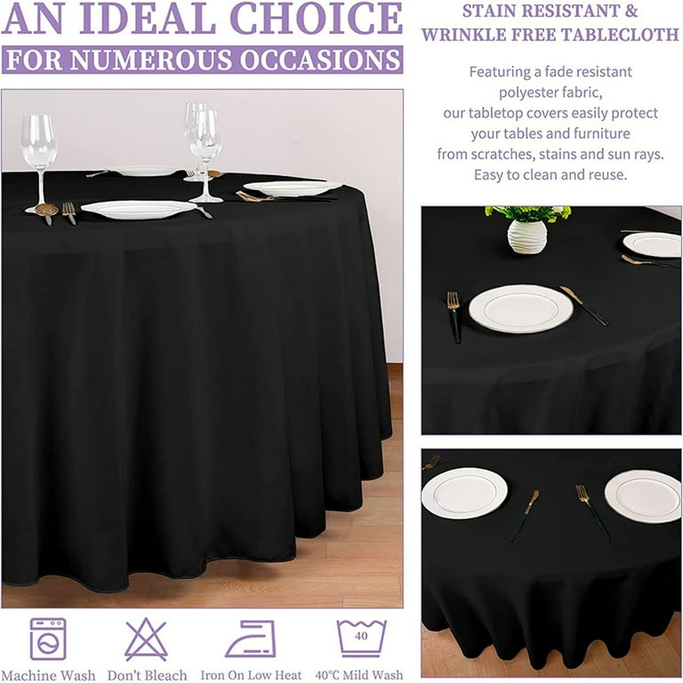 Black Round Tablecloth