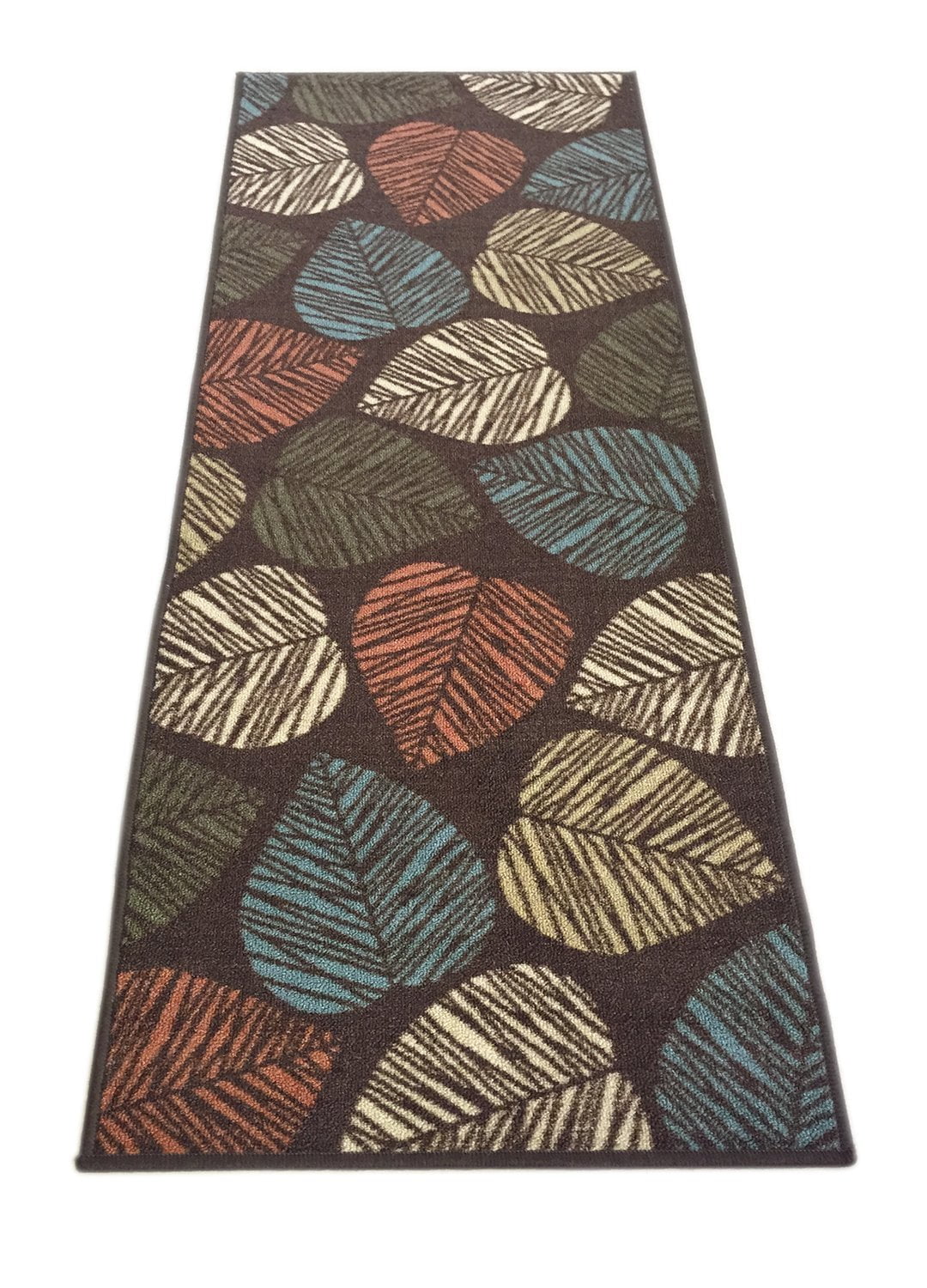 Rubber Collection Leaves Brown Multi-Color Printed Slip Resistant ...
