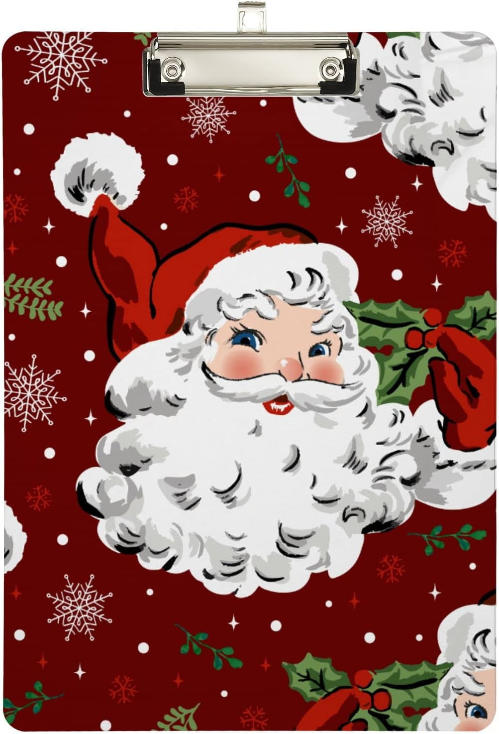 FMSHPON Christmas Santa Claus Snowflake Holly Clipboard Hardboard Wood ...