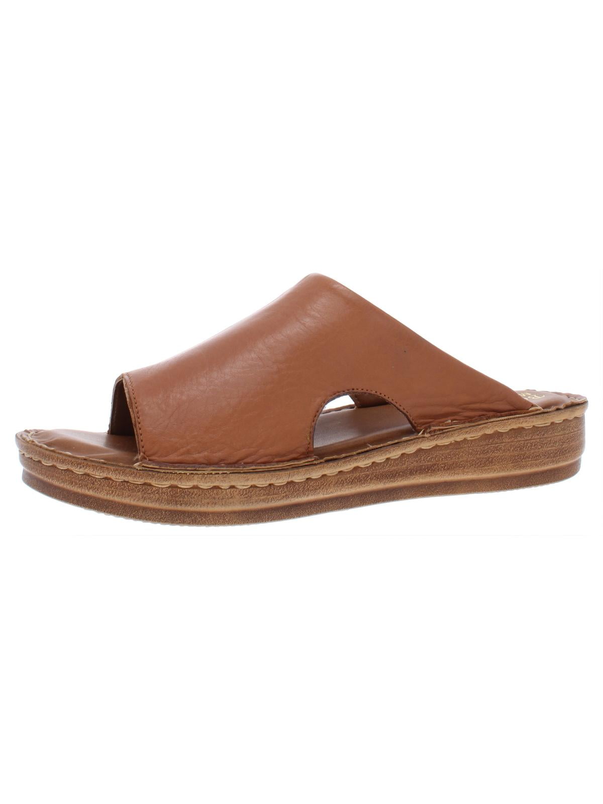 Bella Vita Womens Mae Italy Leather Open Toe Slide Sandals - Walmart.com