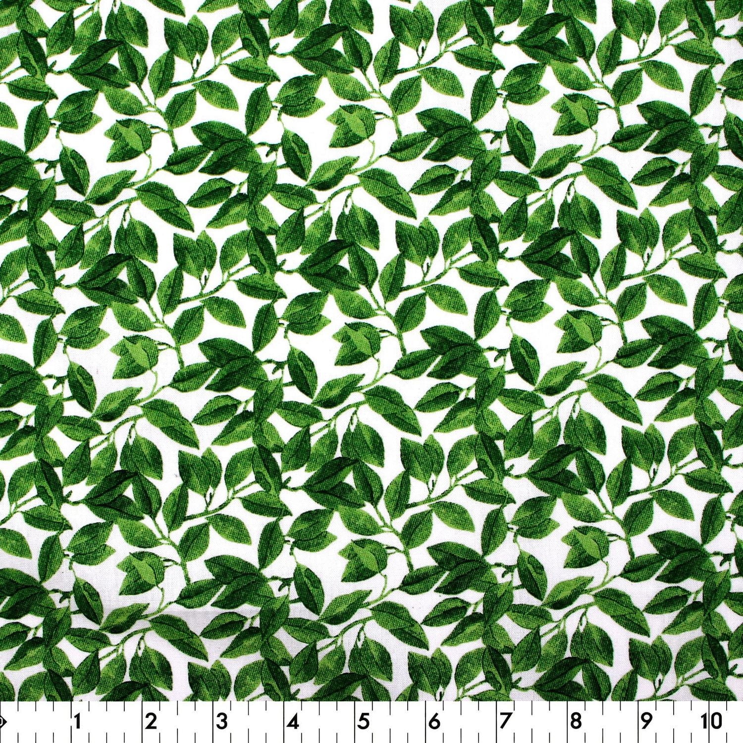 Click here for Fabric Creations White With Green Leaved Vine Fat... prices
