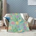 SPXUBZ Plush Fleece Happy Easter Throw Blanket - Colorful Eggs & Spring ...