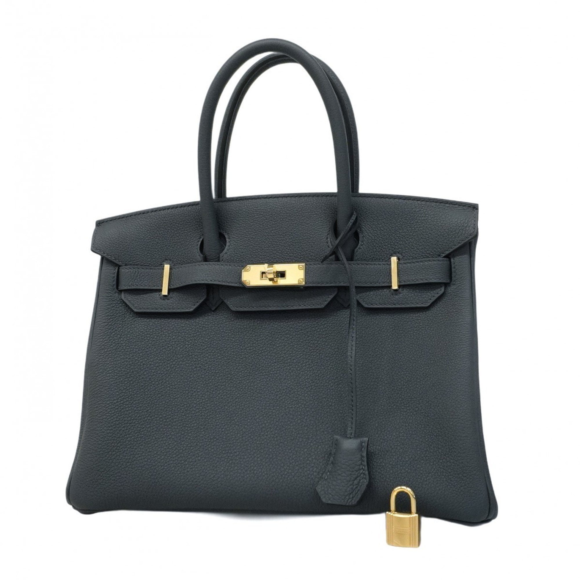 Pre-Owned Hermes handbag Birkin 30 Togo Grimist Champagne W engraved ...