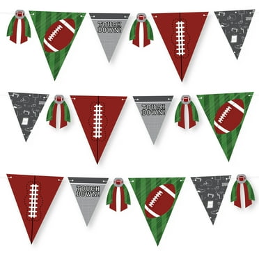 BESTOYARD Football Triangle Banner Assorted Color 12Flags 3Meters ...