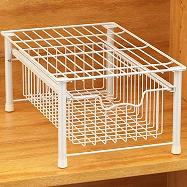 Simple Houseware Stackable 2 Tier Sliding Basket Organizer Drawer ...