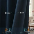 Navy Blue Super Soft Velvet Light Blocking Curtains 90" Long, Back Tab ...