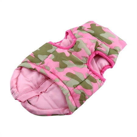 WALFRONT Pet Jacket Dog Vest Camouflage Bowknot Winter Fall Warm Cotton ...