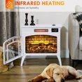 22" Portable Electric Fireplace Stove, 1500W Freestanding Infrared ...