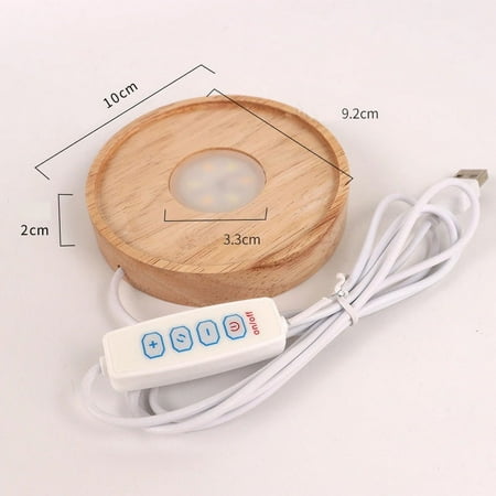 YUANOU Wood Light Base Rechargeable Remote Control Wooden LED Light ...