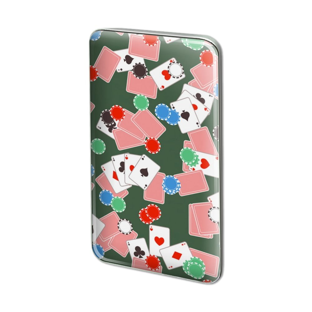 Poker Chips and Ace Cards Pattern Metal Rectangle Lapel Hat Pin Tie ...