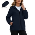 Women's Packable Hooded Windbreaker Lightweight Full Zip Elastic Cuff ...