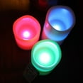 Candle Choice Set of 3 Real Wax Multi-Color Flameless Candles with ...