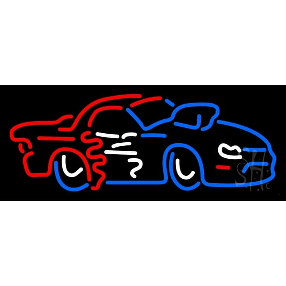 Yellow Car Logo LED Neon Sign 10 x 24 - inches, Clear Edge Cut Acrylic ...