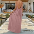 adviicd Women's Solid Color Open Back Spaghetti Strap Beach Maxi Dress ...
