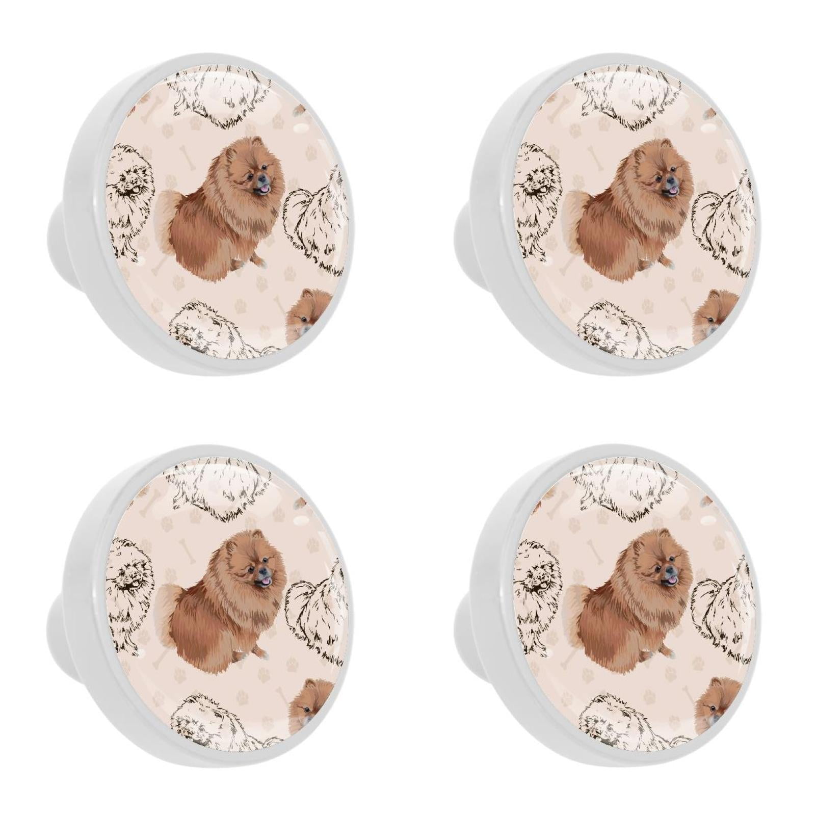4 Pcs Dog Pomeranian and Bones Knobs for Kitchen Cabinet Cupboard Dresser Bookcase Drawer Pulls ...