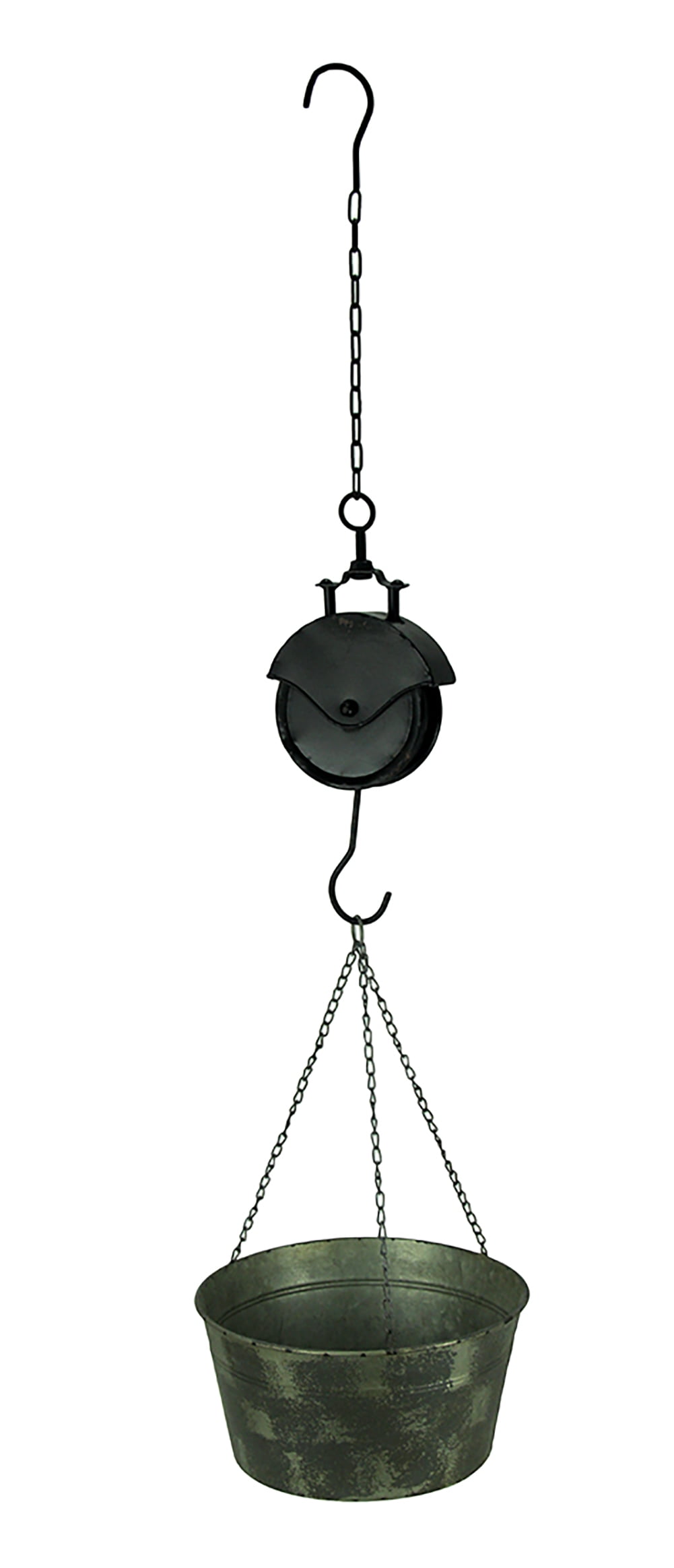 Vintage Metal Pail and Pulley Indoor/Outdoor Hanging Planter | Walmart ...