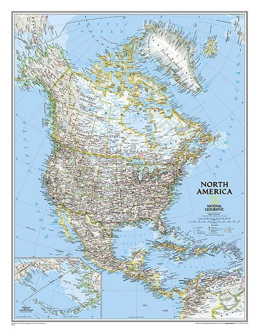 North Wall Map, 24" Width, 30" Length - Walmart.com