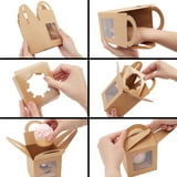 "Juvale 50-Pack Single Cupcake Boxes, Kraft Paper with Inserts, Window, 3.7""x4.2""x3.7 ...