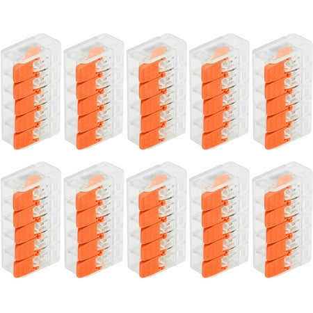 20pcs 5 Holes Wire Terminals Transparent Press Type Parallel Building ...