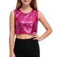 Bmisegm Boys Tshirts Unisex Shiny Round Crop Top Vest Stage Performance ...
