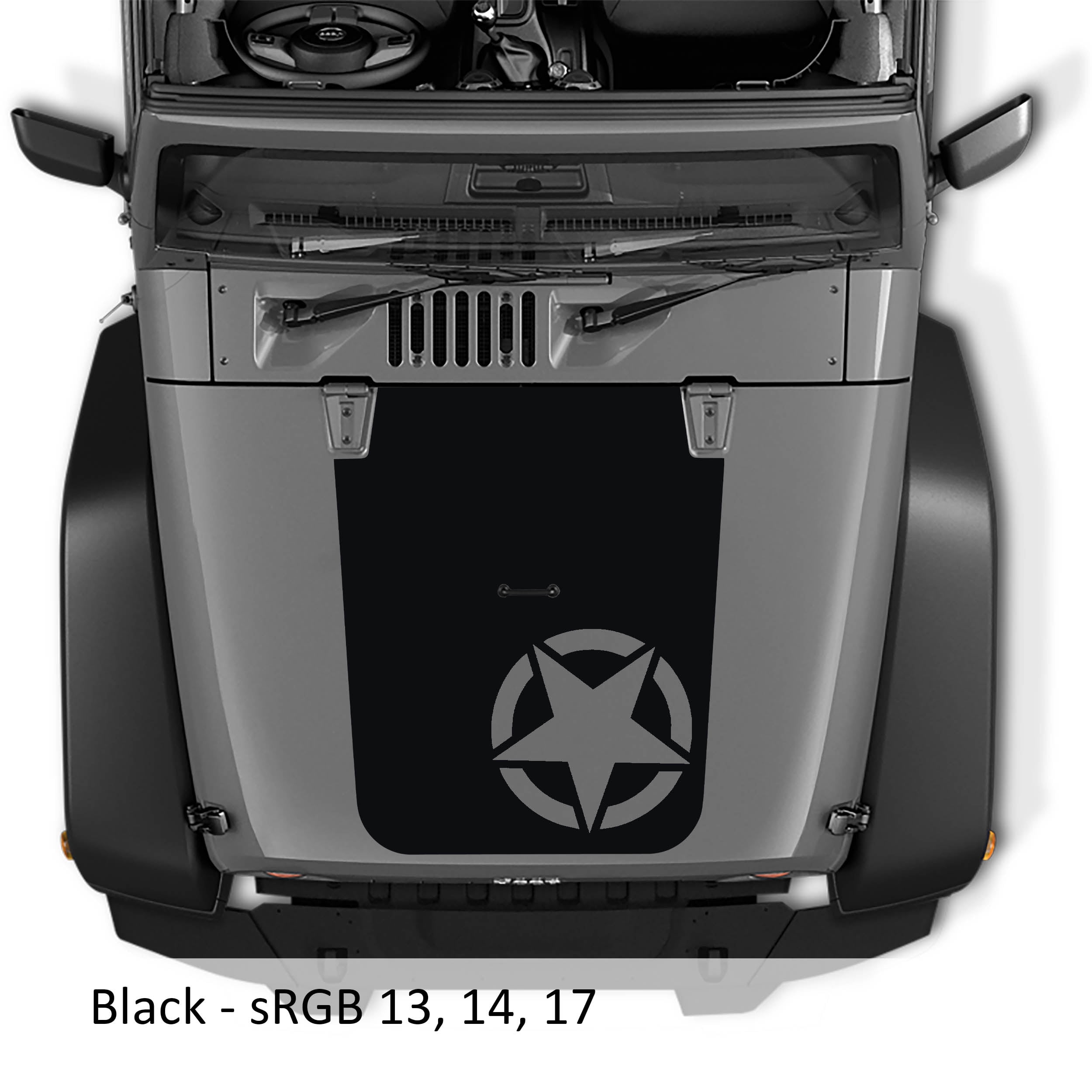 Collectible Decals Alpha Romeo Military Star Blackout Hood Vinyl Decal ...