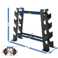Compact Heavy Duty Dumbbell Rack | 400 lbs Capacity 2-Tier Steel Frame ...