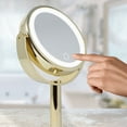 Onyx Professional Classic Daily Freestanding Essential LED Mirror, Gold ...