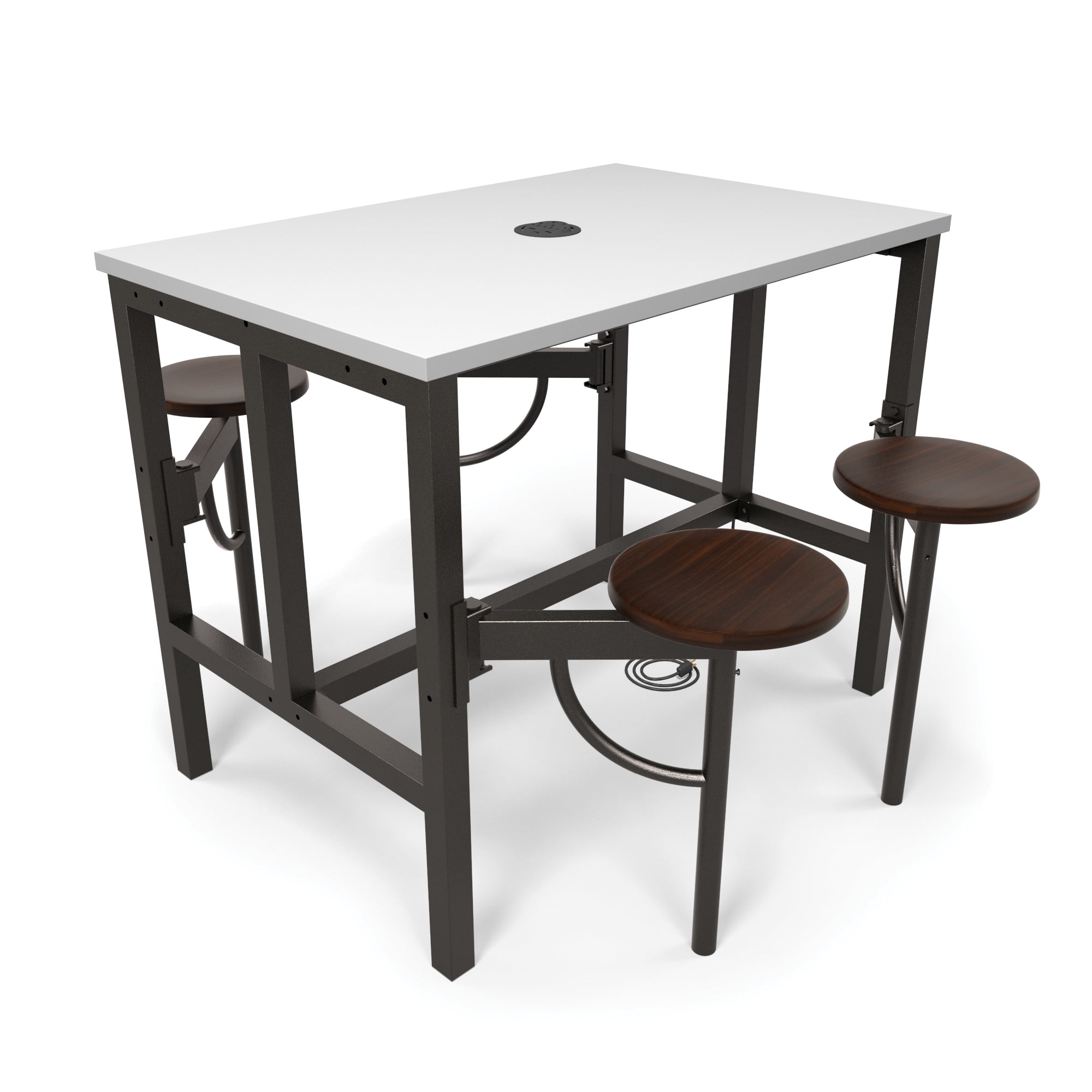 OFM Endure Series Model 9004 Standing Height 4 Seat Table, White Dry ...