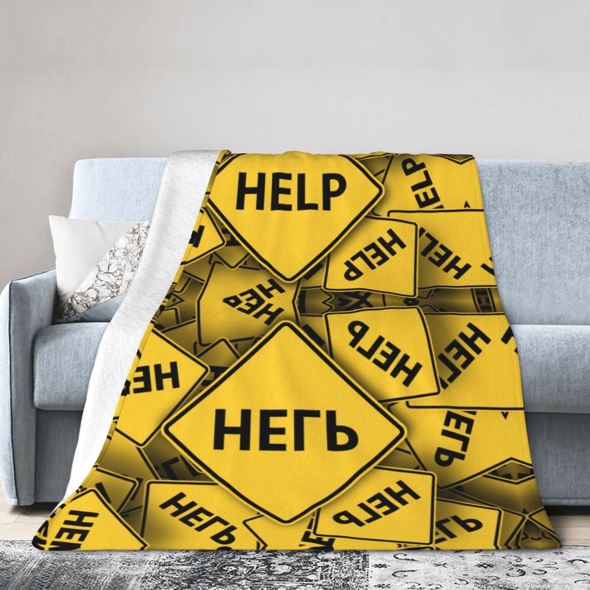 Throw Blanket First Aid Help Traffic Signs For Couch-Ultra-Soft Micro ...